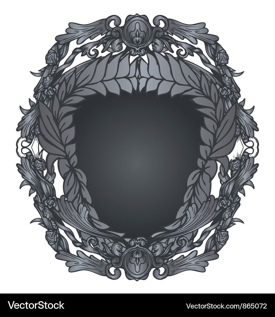 Shield with floral Royalty Free Vector Image - VectorStock