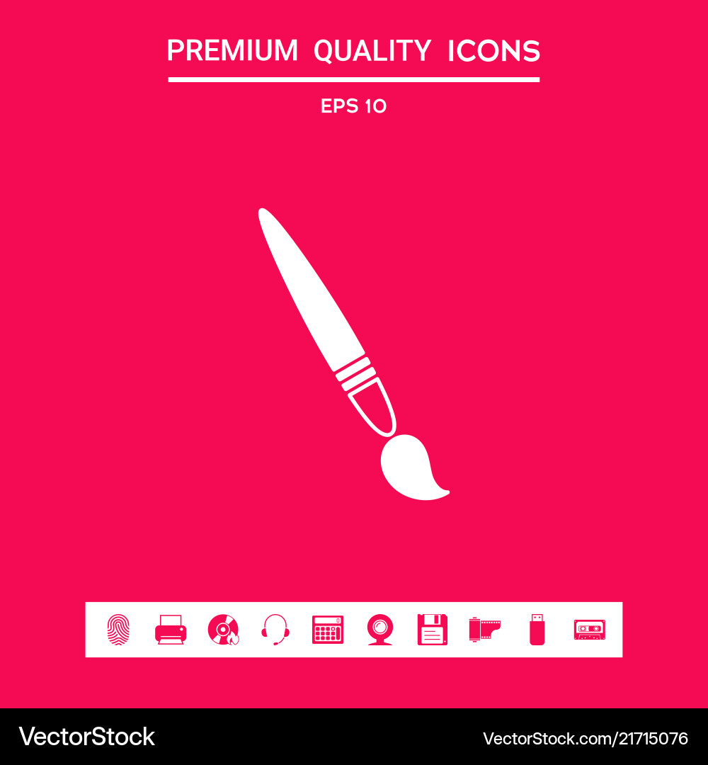 Brush symbol icon graphic elements for your Vector Image