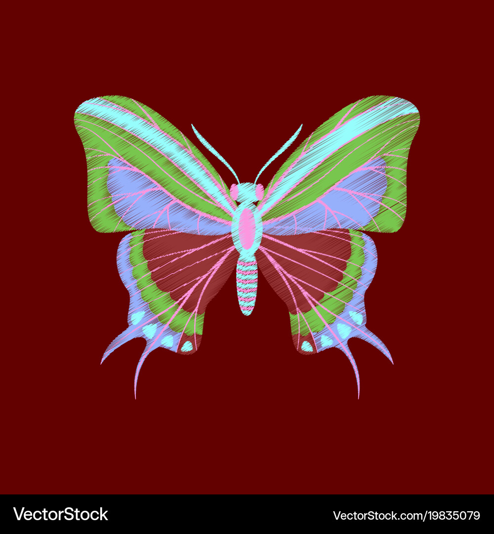 Flat shading style icon butterfly Royalty Free Vector Image