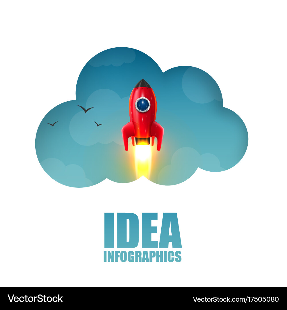 Space rocket launch startup creative idea Vector Image