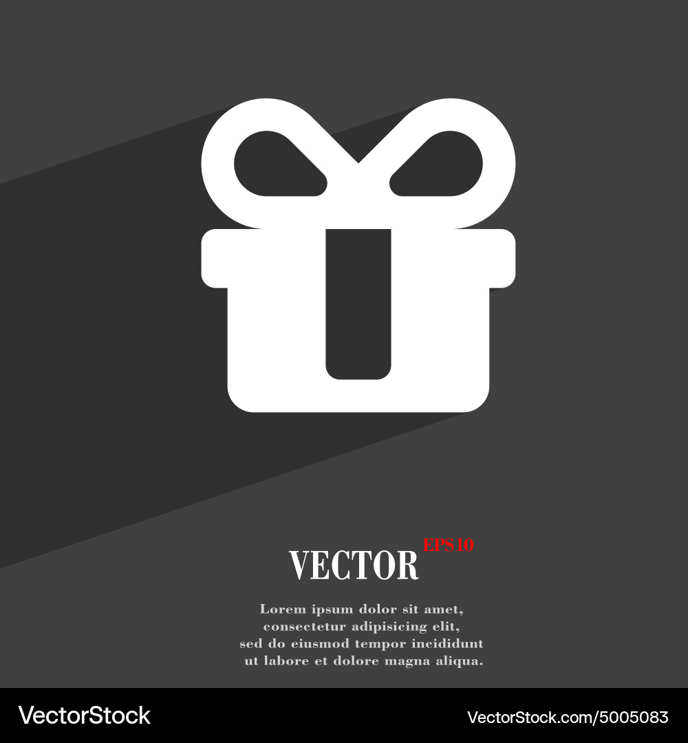 Gift icon symbol flat modern web design with long Vector Image