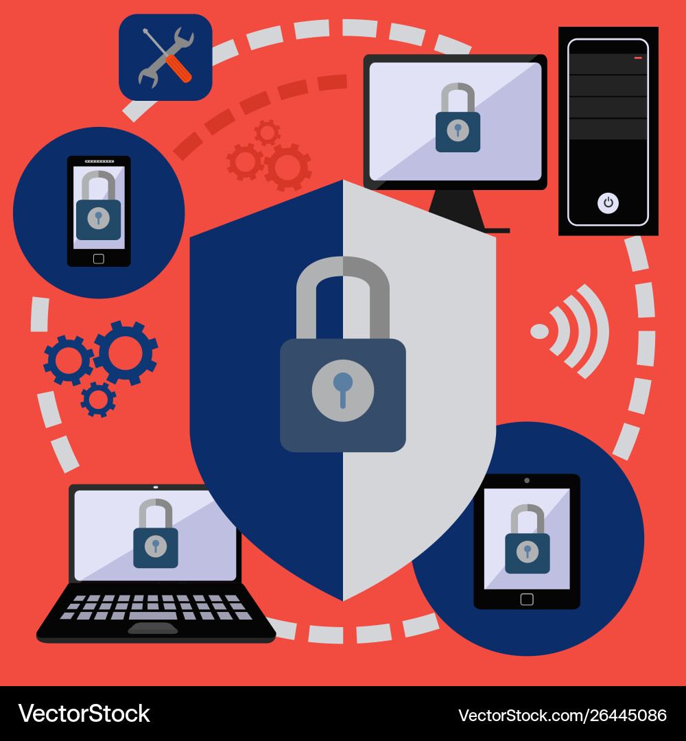 Internet security and data protection for digital Vector Image
