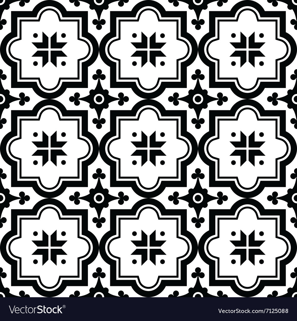 Arabic pattern Moroccan black tiles design Vector Image Arabic pattern Moroccan black tiles design Vector Image