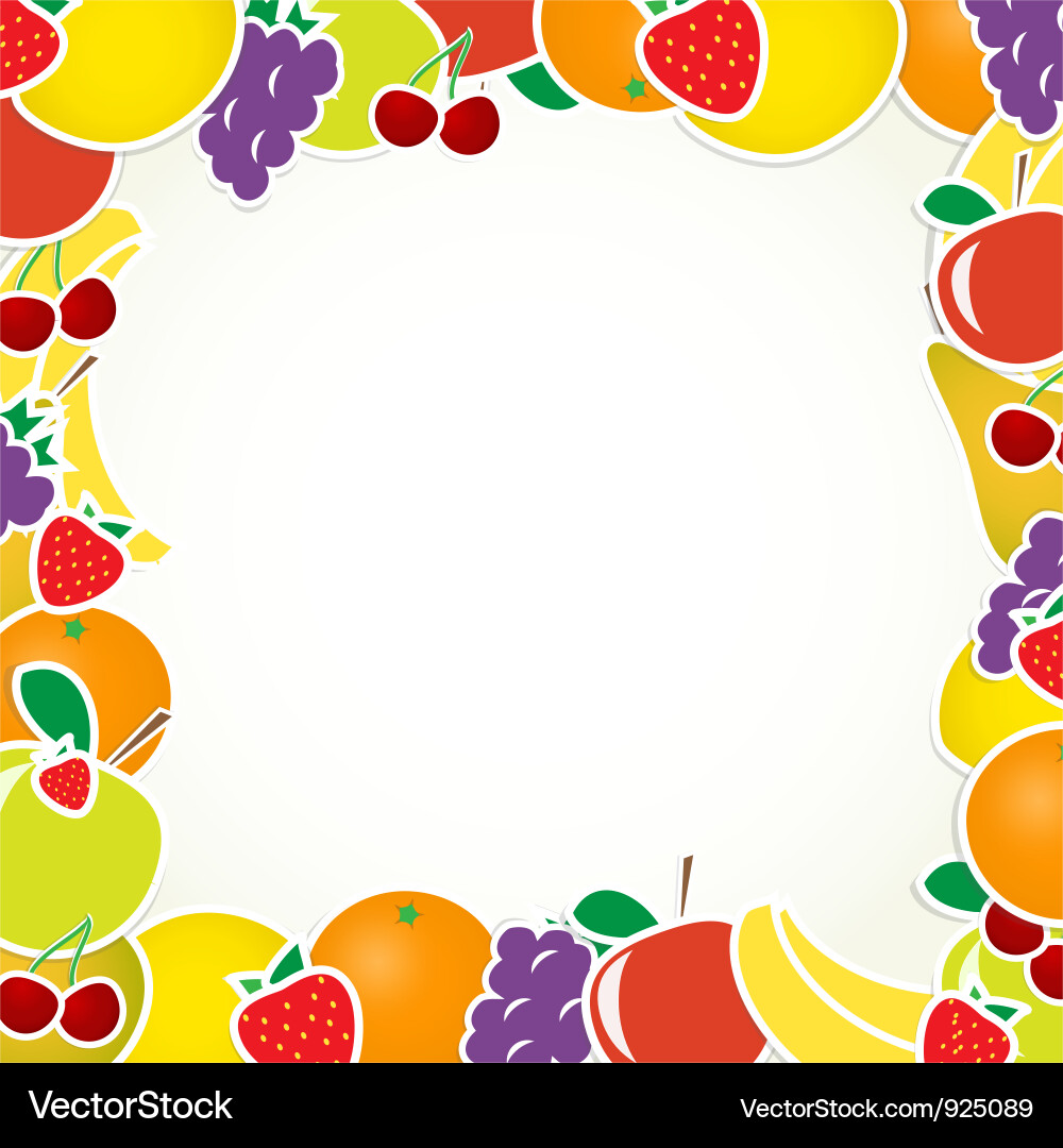 Frame with fruits Royalty Free Vector Image - VectorStock