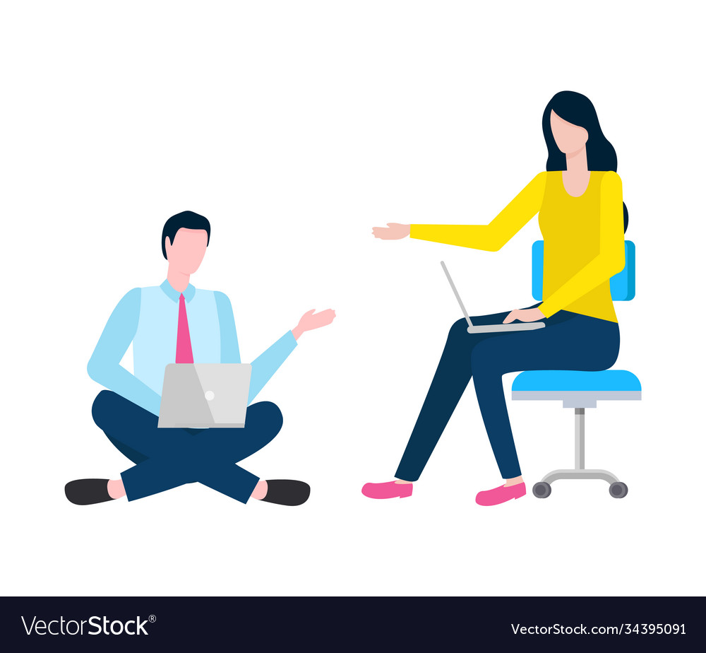 People brainstorming on business project Vector Image