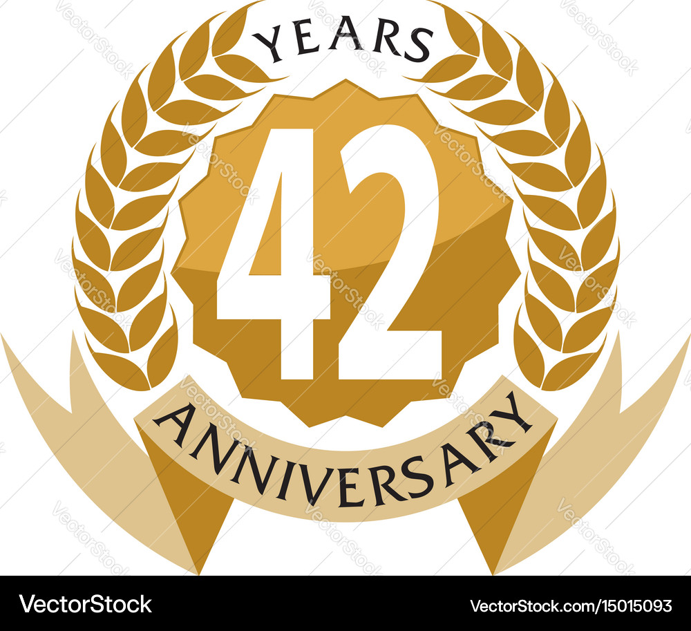 42 years ribbon anniversary Royalty Free Vector Image - VectorStock