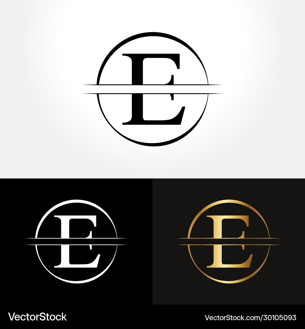 Initial circle letter e logo design business Vector Image