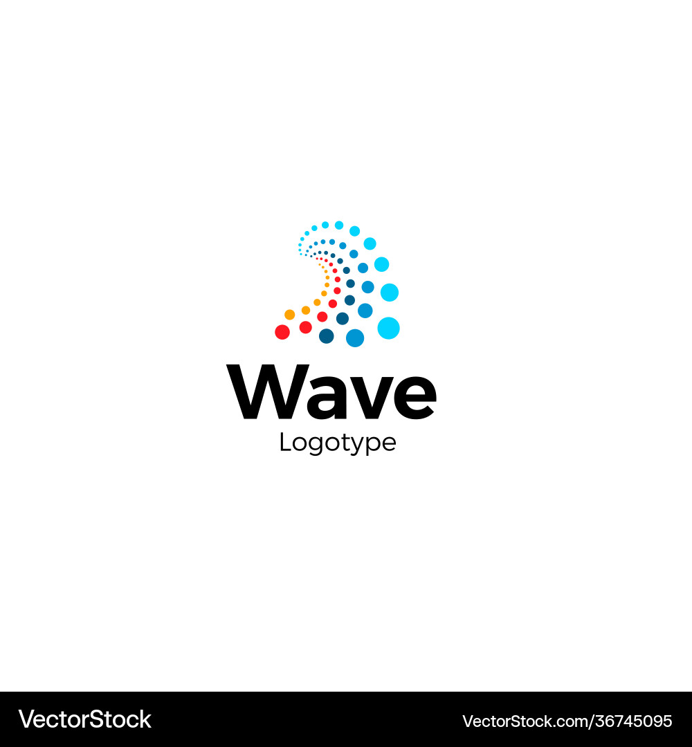 Wave logo concept abstract wavy shape dots Vector Image