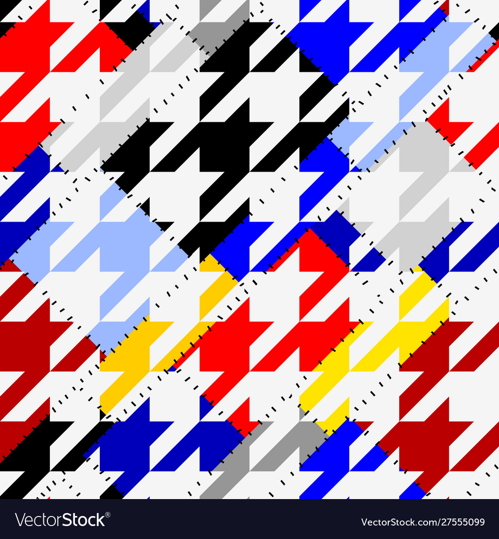 Classic hounds-tooth pattern in a patchwork Vector Image