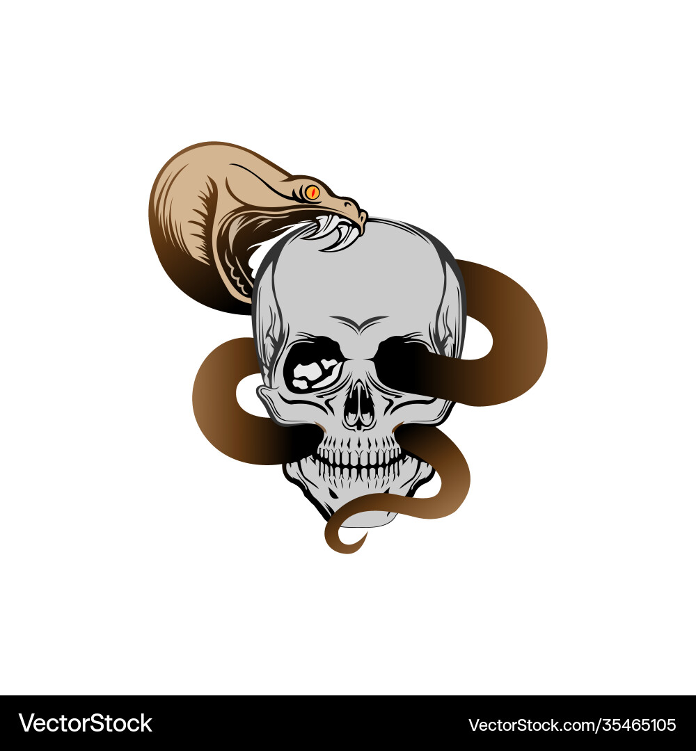 Snake and skull logo modern concept Royalty Free Vector