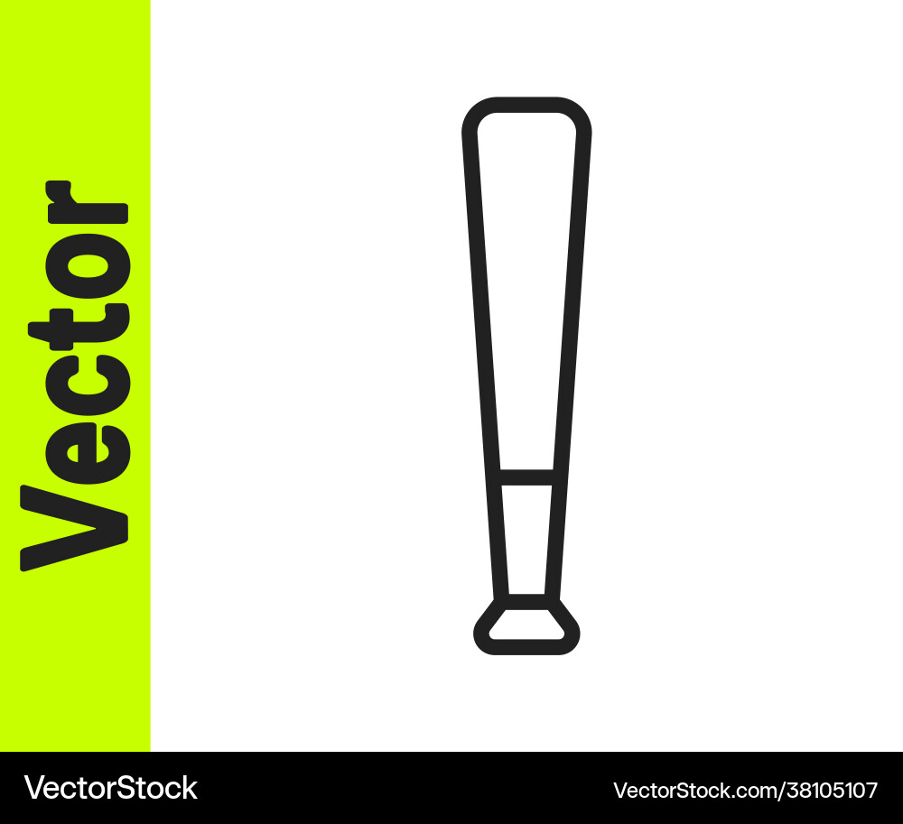 Black line baseball bat icon isolated on white Vector Image