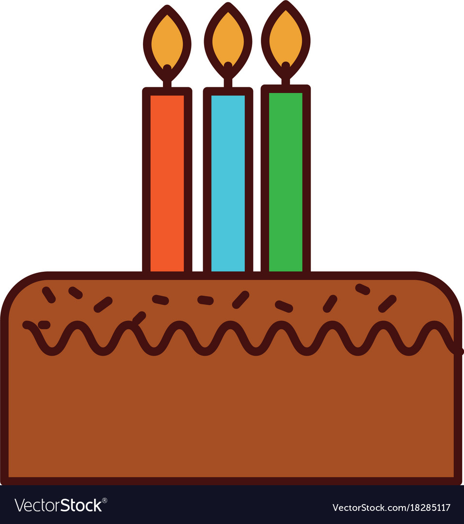 Birthday cake with three candles celebration event