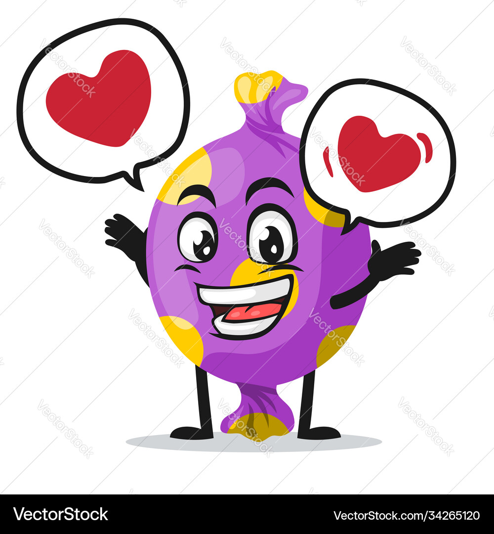 Candy mascot or character Royalty Free Vector Image