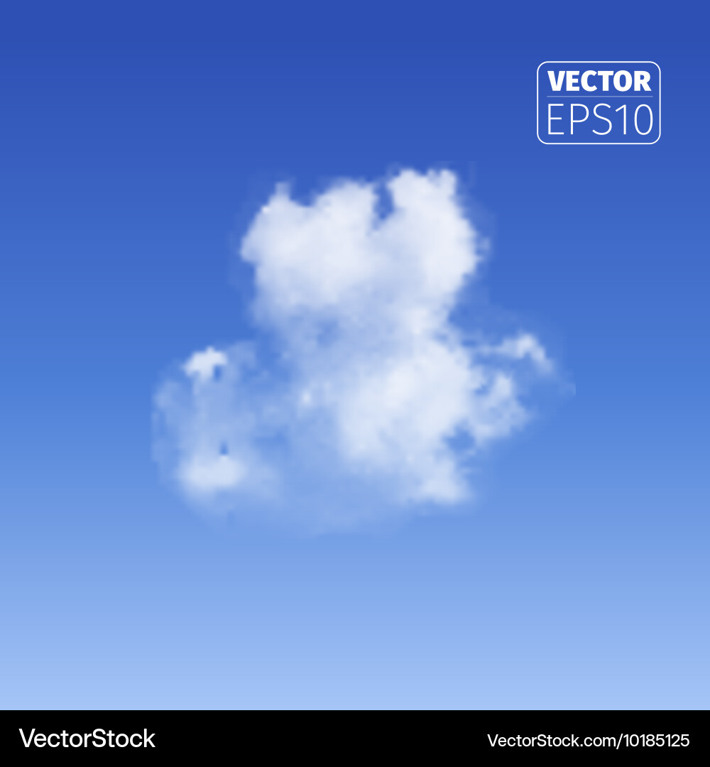 Realistic cloud on blue background Royalty Free Vector Image