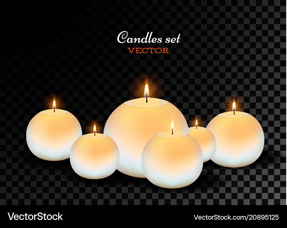 Realistic wax candles set Royalty Free Vector Image