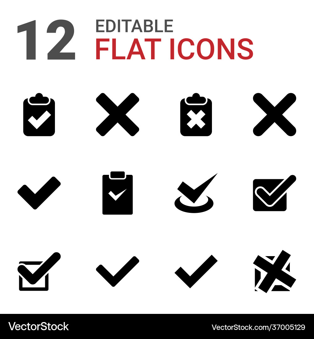 Correct icons Royalty Free Vector Image - VectorStock