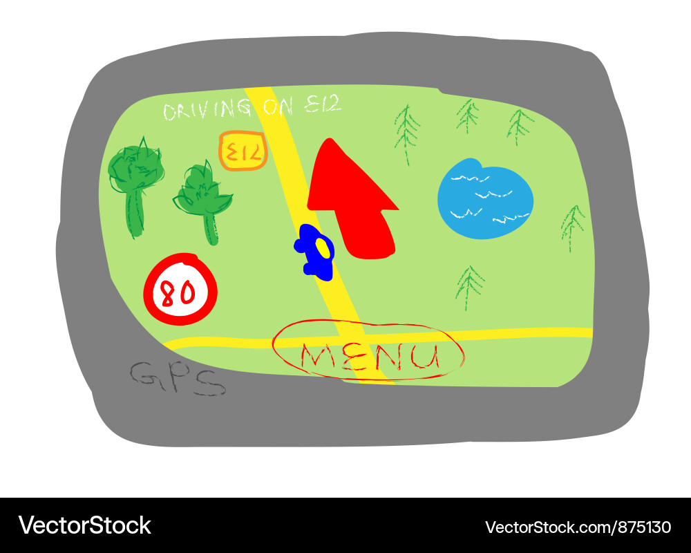 GPS navigation device cartoon style Royalty Free Vector