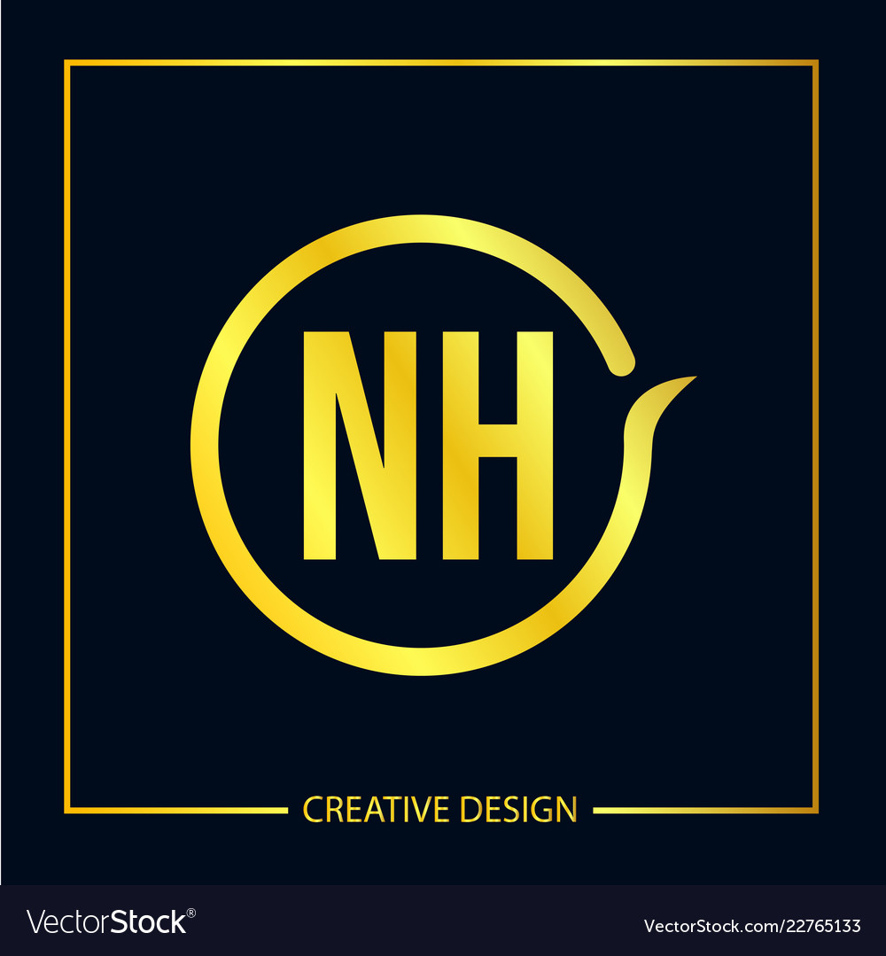Initial letter nh logo template design Royalty Free Vector