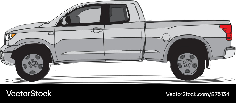 Pick-up truck side view Royalty Free Vector Image