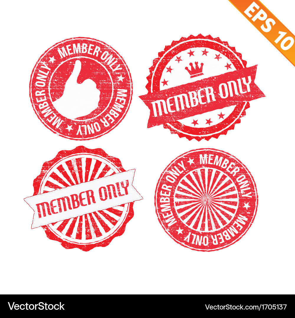 Stamp sticker member only collection - - ep Vector Image