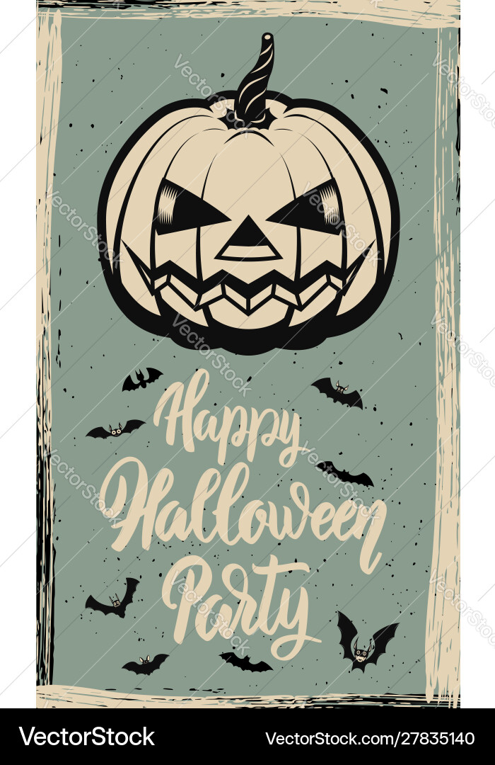 Flyer template halloween party evil pumpkin Vector Image