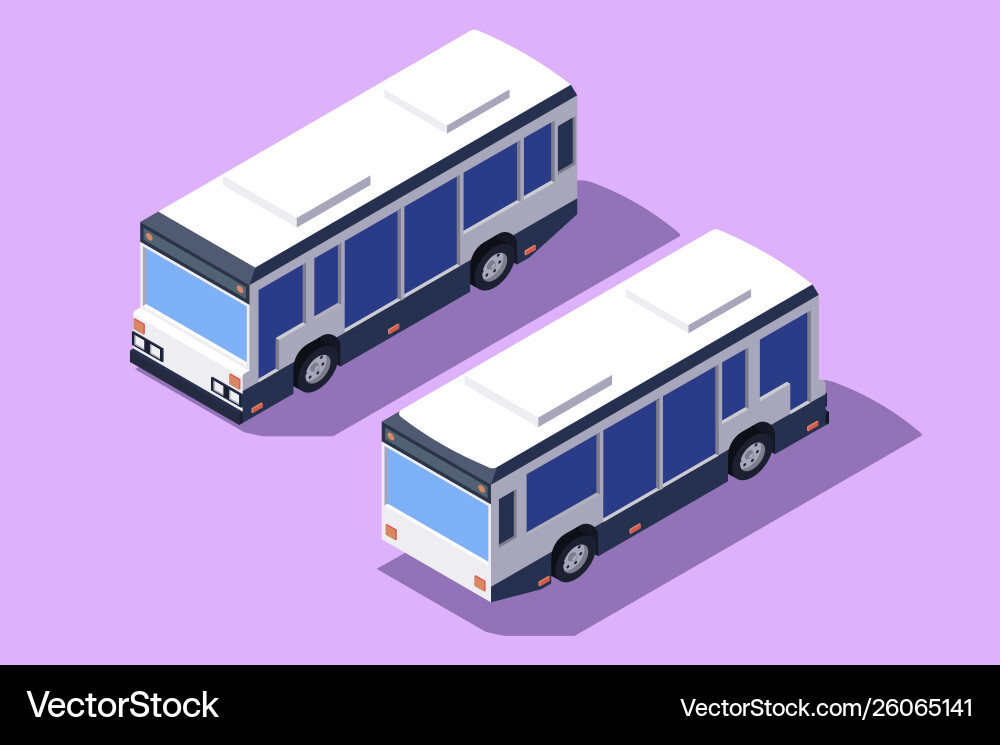Set front and back view bus for transportation Vector Image