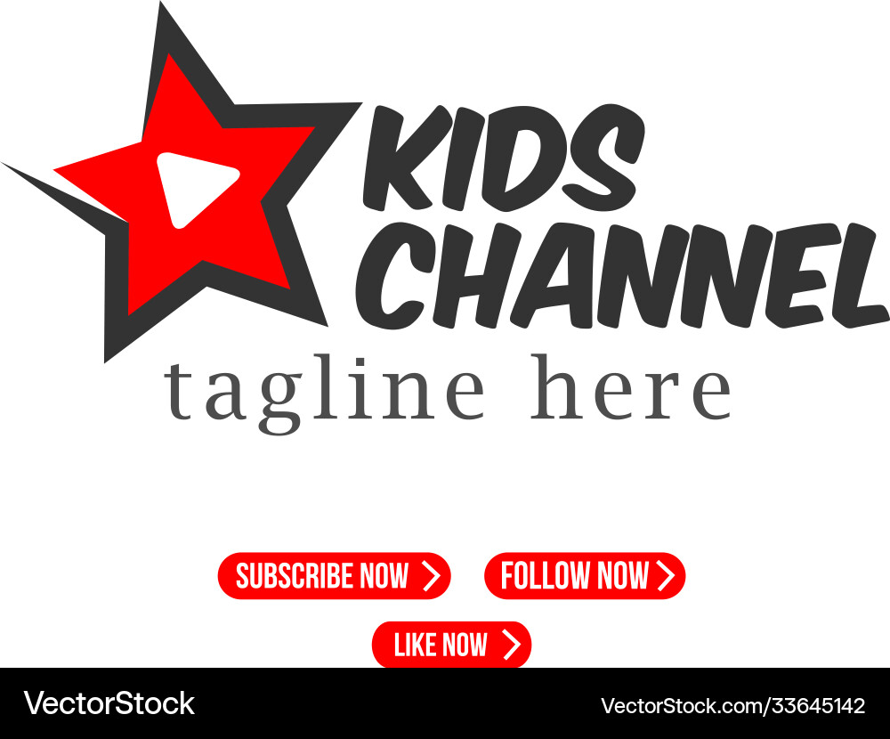 Kids channel logo template design Royalty Free Vector Image
