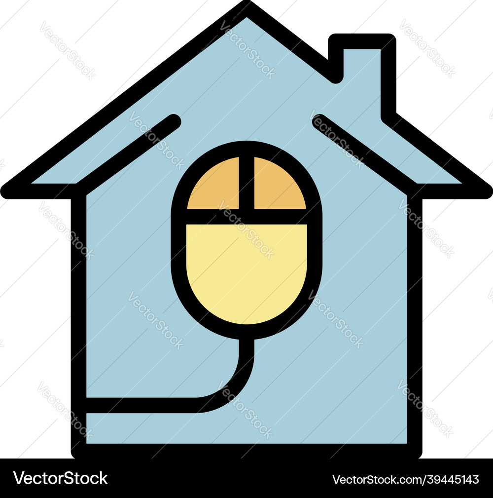 Smart home mouse control icon color outline Vector Image