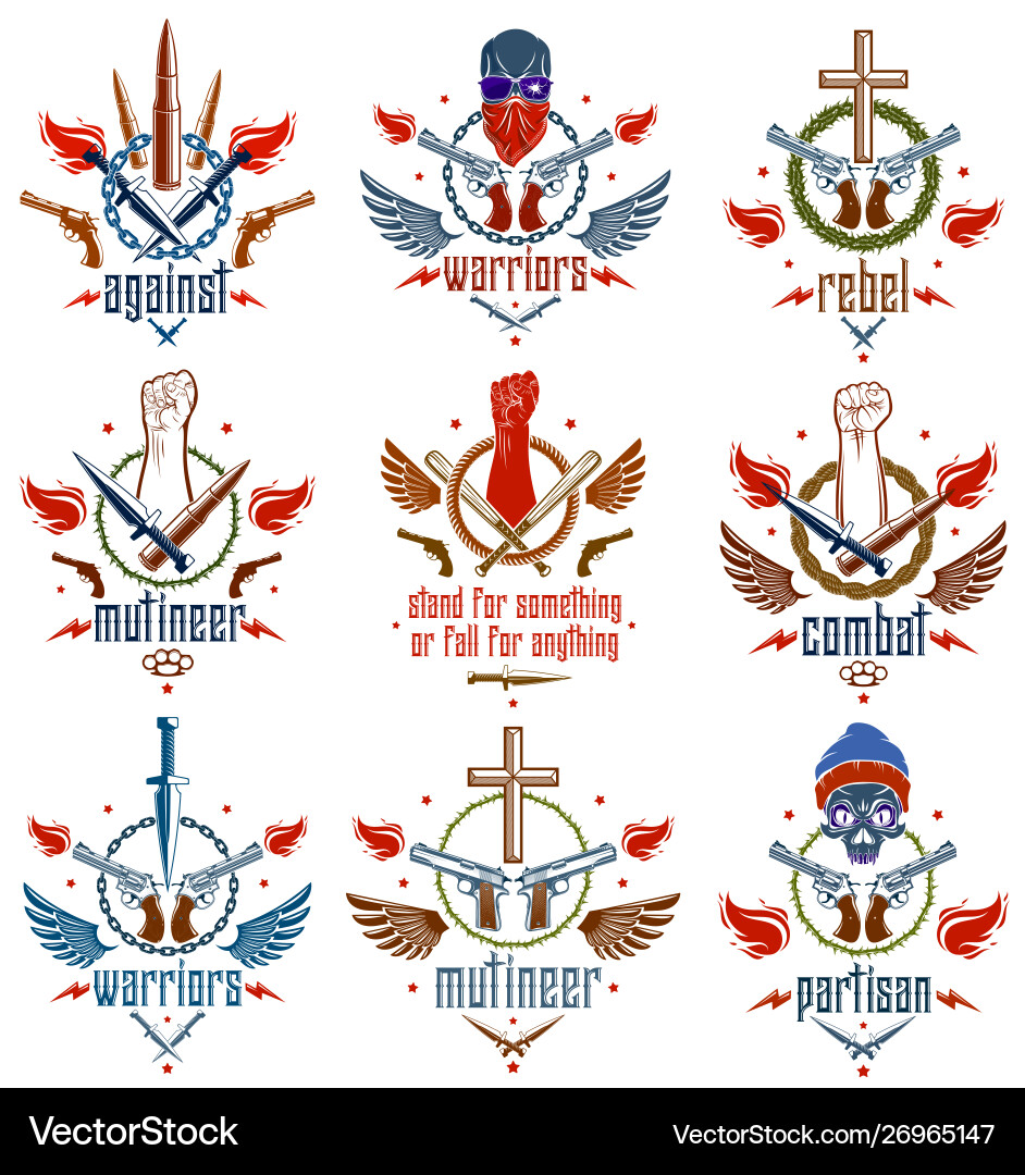 Revolution and riot aggressive emblem or logo Vector Image