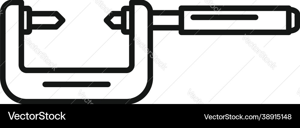 Screw micrometer icon outline vernier Royalty Free Vector