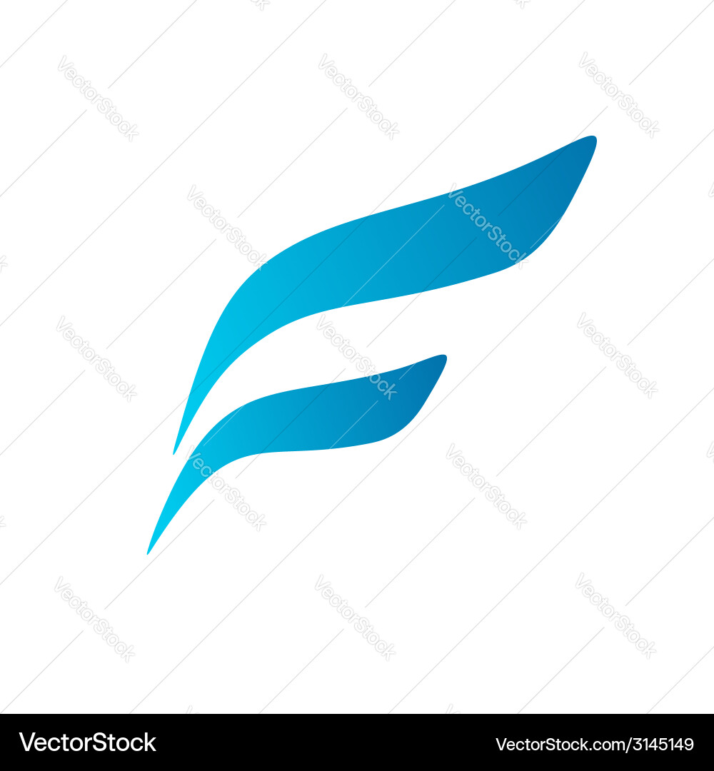 Letter F wing flag logo icon design template Vector Image