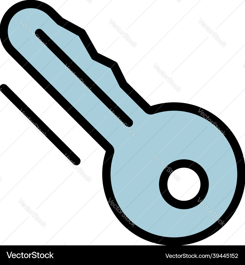 Smart key icon color outline Royalty Free Vector Image