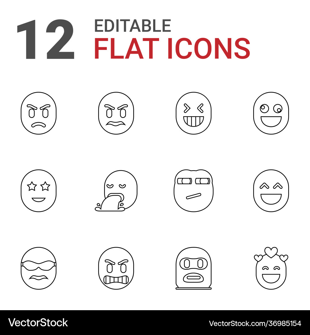 Emoji icons Royalty Free Vector Image - VectorStock