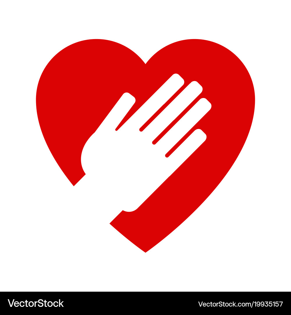Hand on heart icon Royalty Free Vector Image - VectorStock