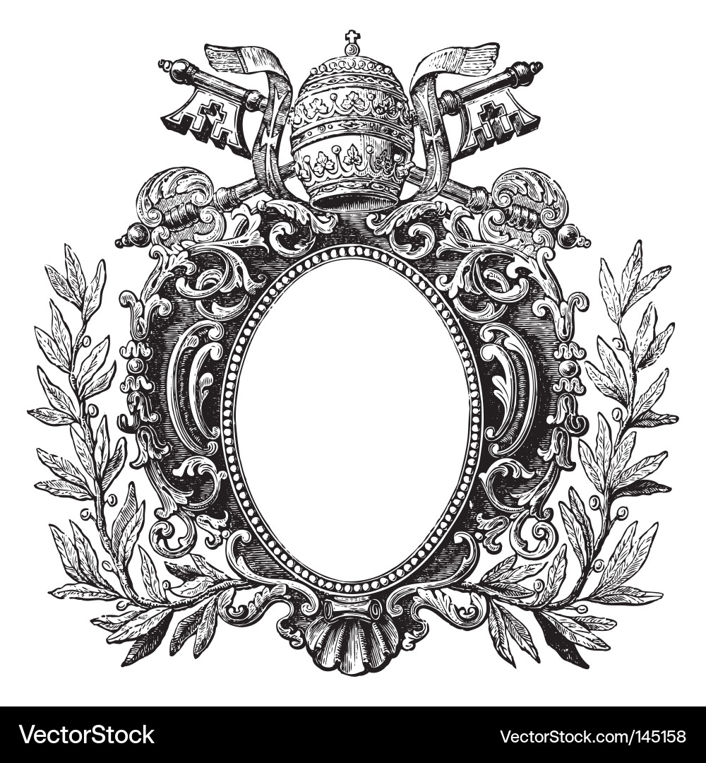 Antique frame engraving Royalty Free Vector Image