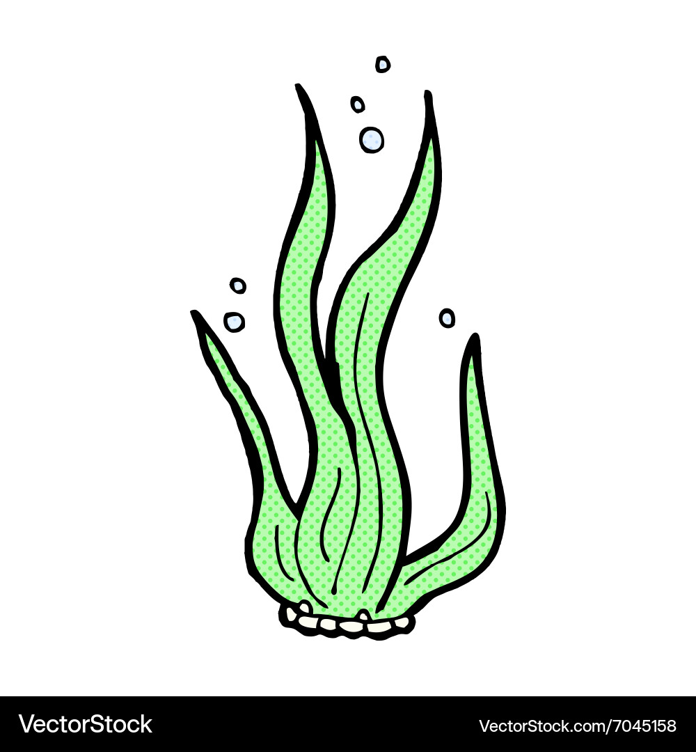 Comic cartoon seaweed Royalty Free Vector Image