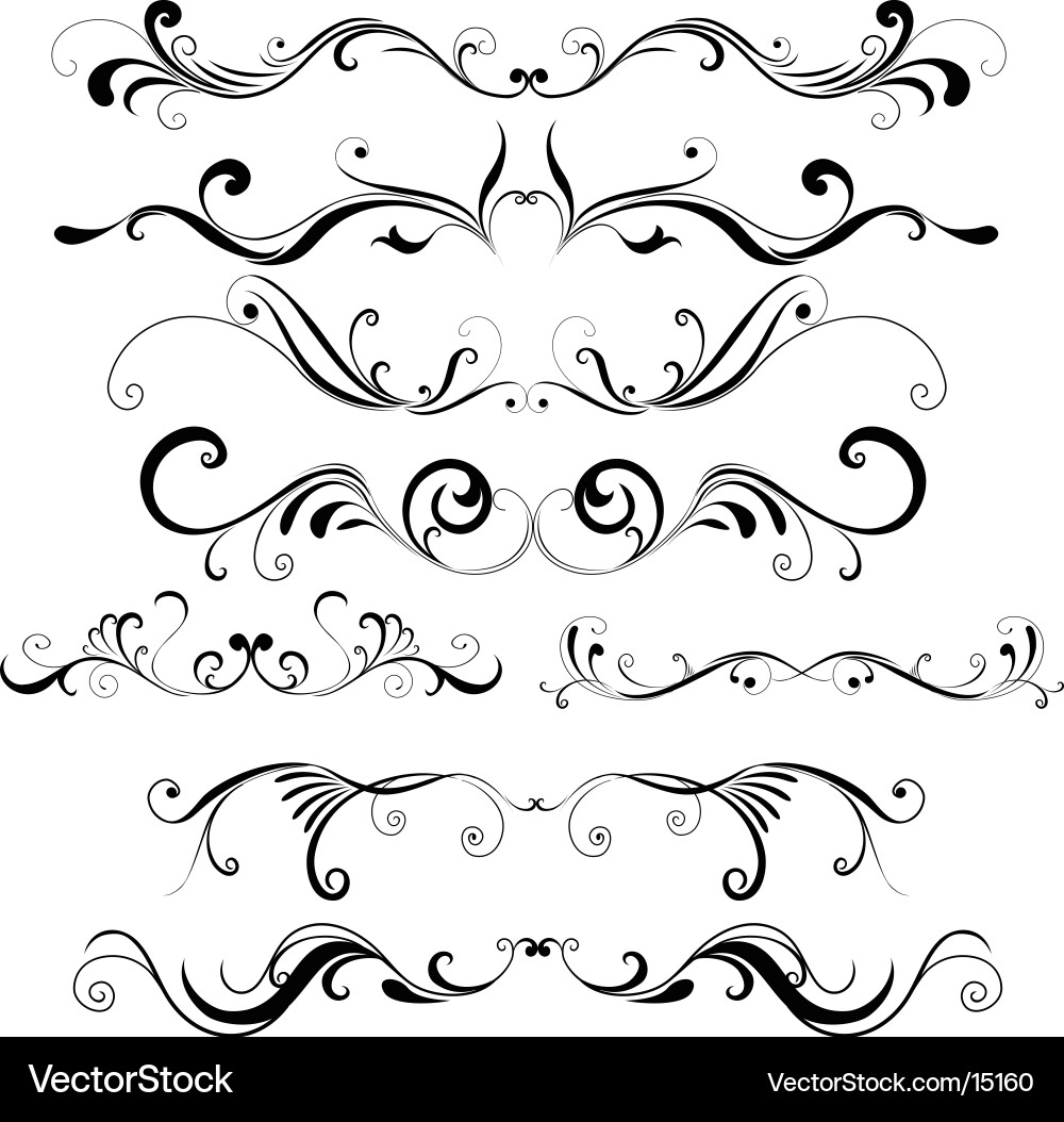 Floral trims Royalty Free Vector Image - VectorStock