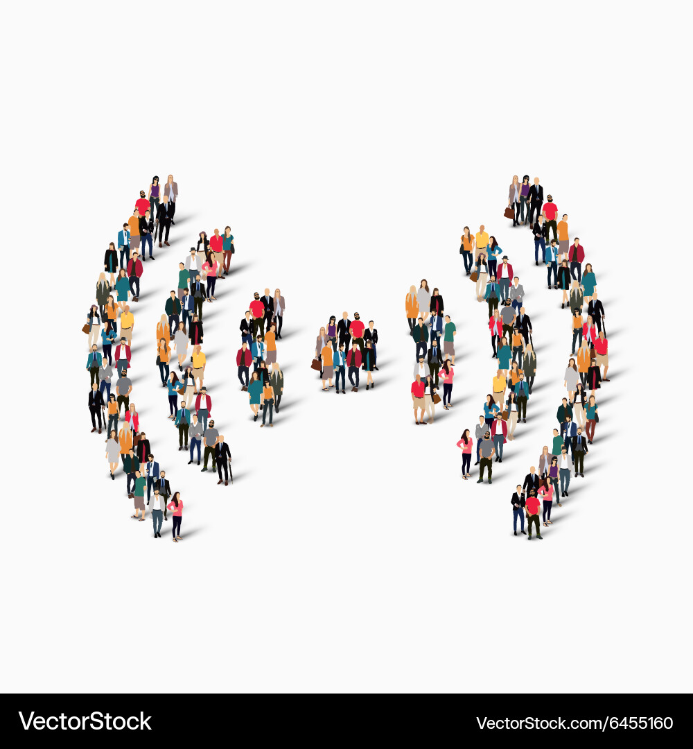 Group people sign wi fi Royalty Free Vector Image