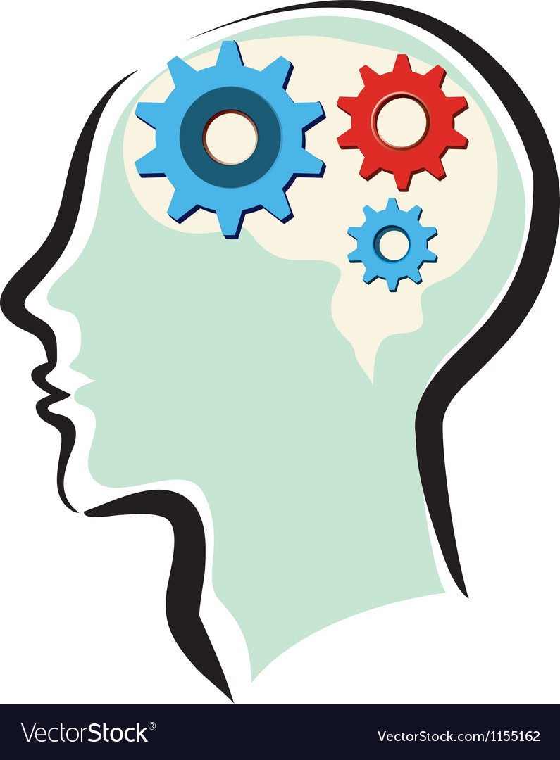 Human brain thinking process Royalty Free Vector Image Human brain thinking process Royalty Free Vector Image