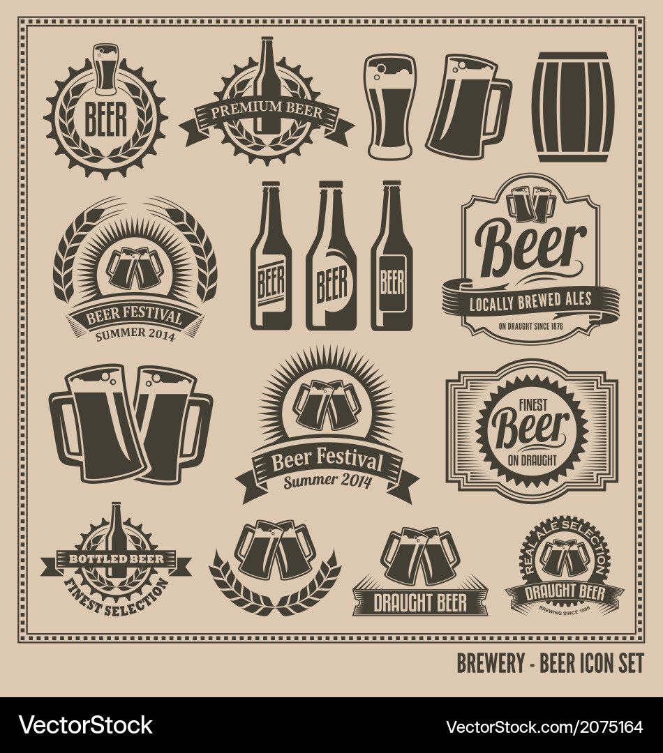 Beer Icon Set Royalty Free Vector Image - VectorStock