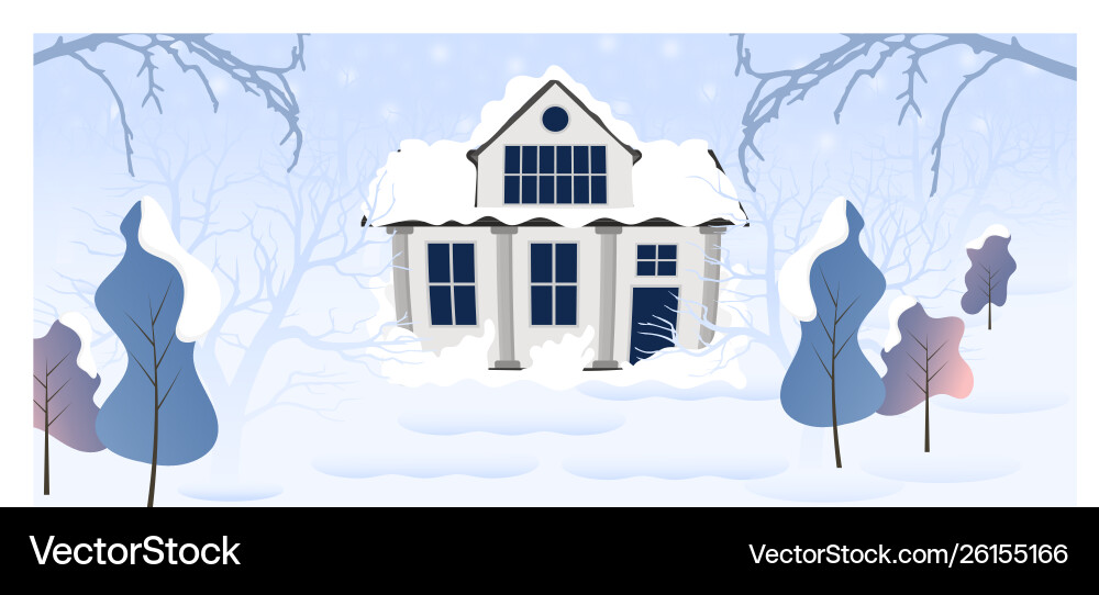 Snow house background Royalty Free Vector Image