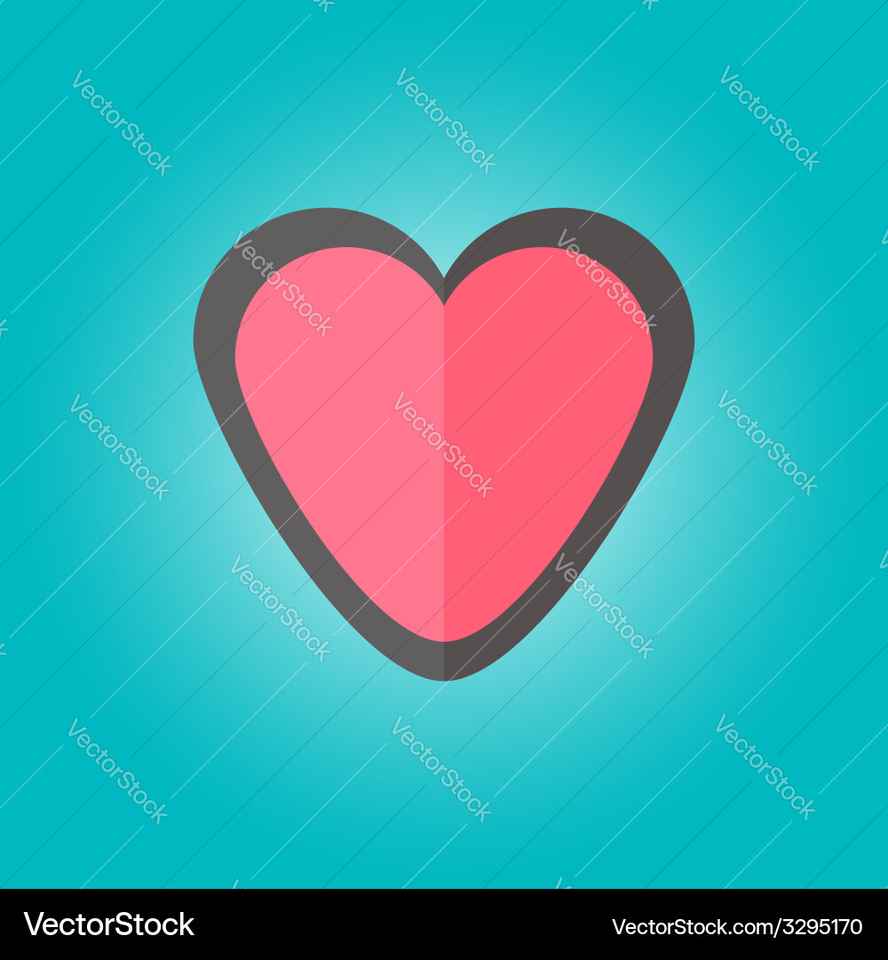 Heart emblem in flat style Royalty Free Vector Image