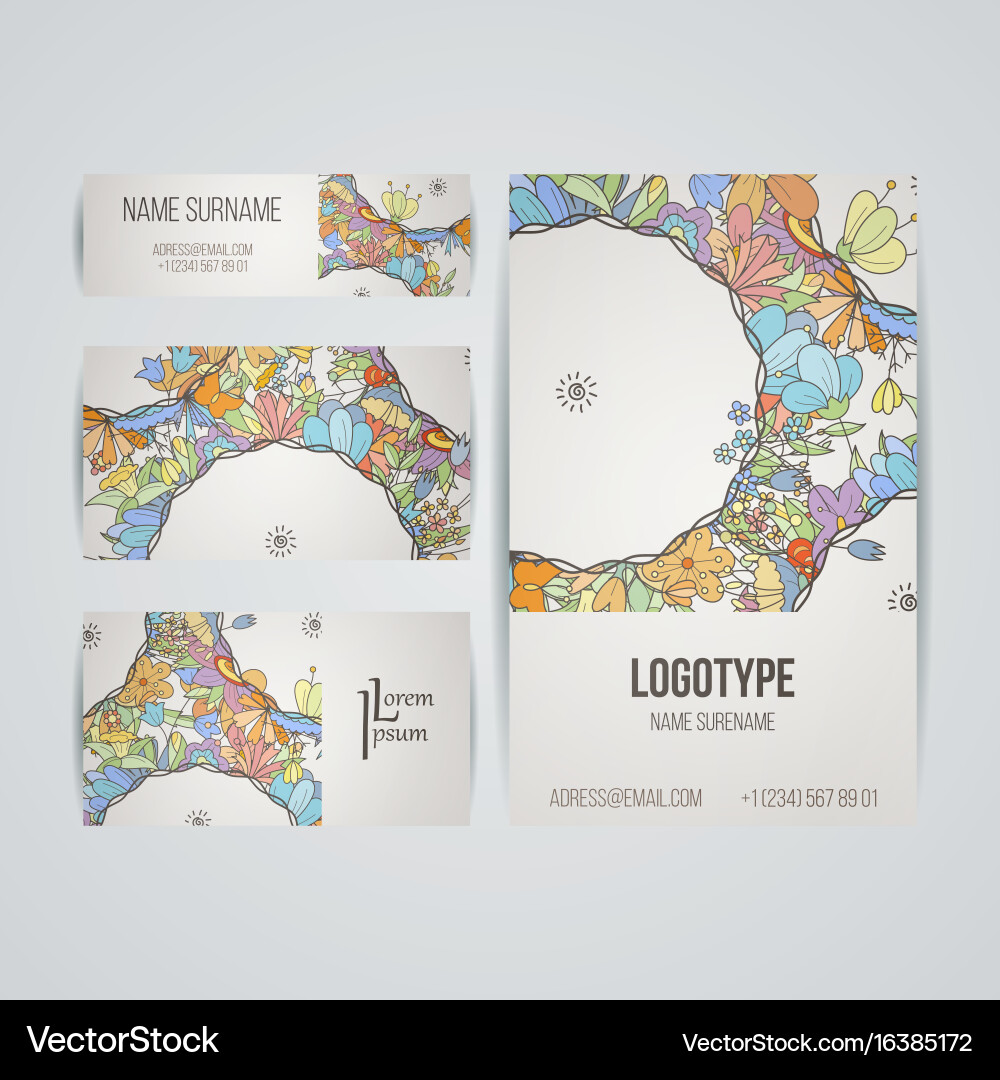 Set design templates business card Royalty Free Vector Image