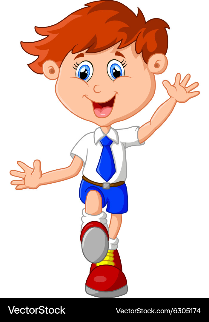 Cartoon happy student Royalty Free Vector Image