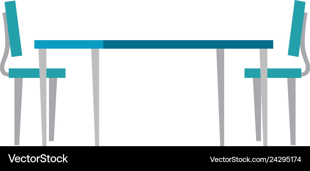 Wooden table with chairs Royalty Free Vector Image