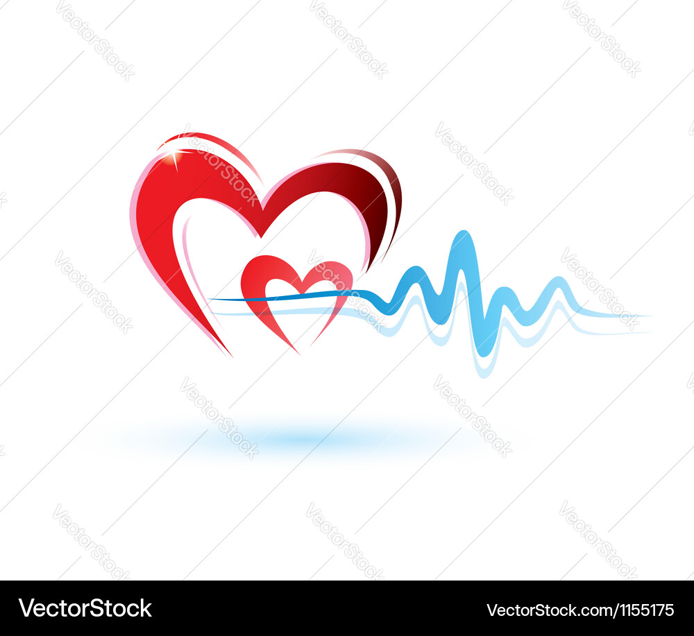 Heart and ECG white Royalty Free Vector Image - VectorStock