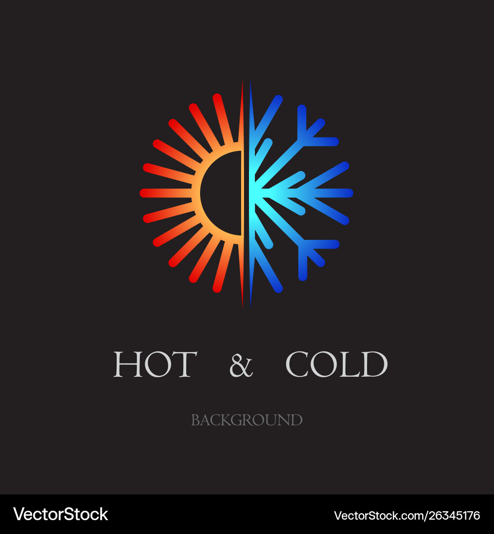 Hot and cold black background Royalty Free Vector Image