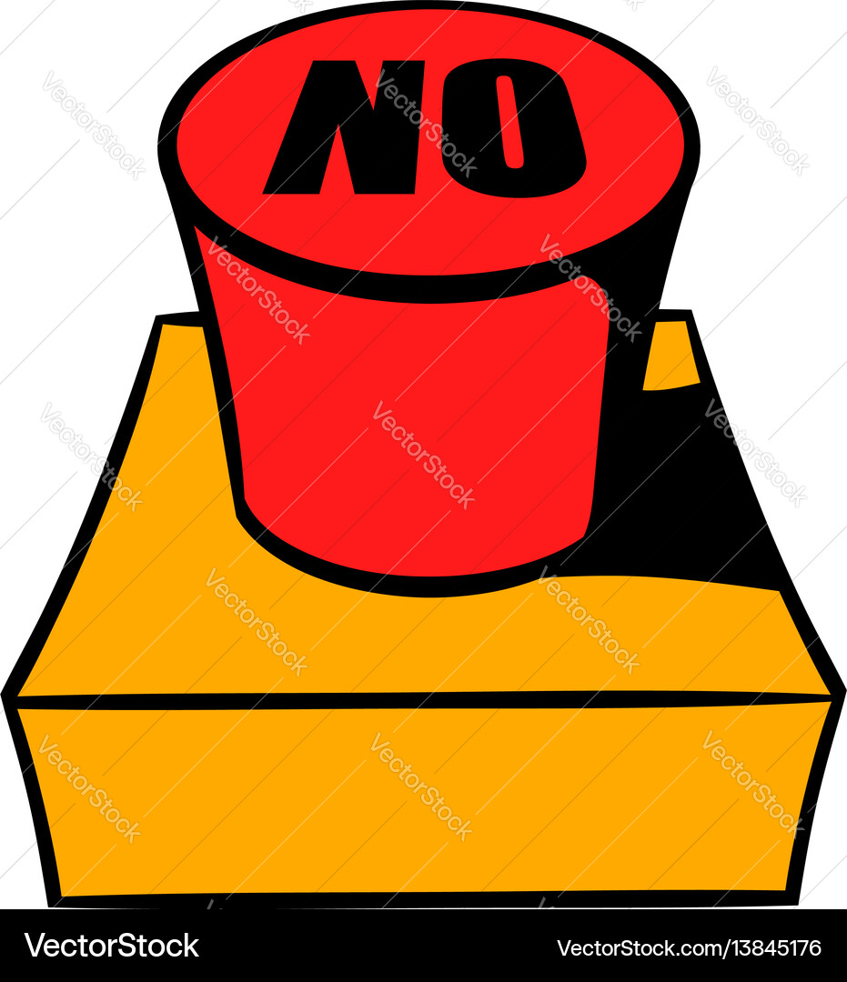 No red button icon cartoon Royalty Free Vector Image