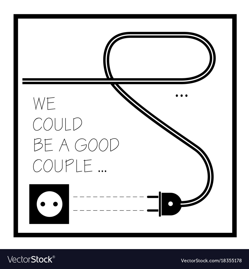 Funny print socket and plug Royalty Free Vector Image