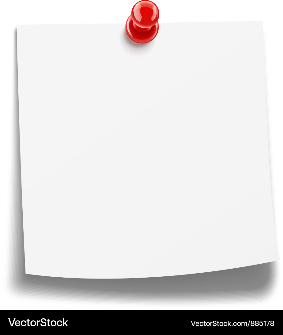 Paper notice with pin Royalty Free Vector Image